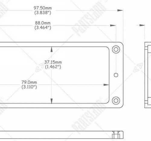 Рамка для 7-стр. хамбакера Partsland MT70F-BLK