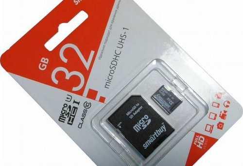 Карта памяти microSD 32GB Class 10 (с адаптером) S