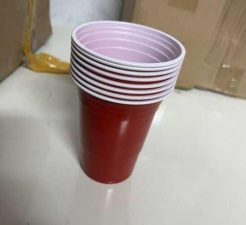 Пластиковые стаканы 0.5 красные