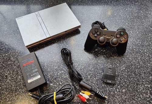 Sony PlayStation 2 Slim Silver "Прошитая, 64GB"