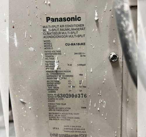 Panasonic CU- MA 180KE с внешним блоком