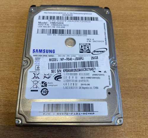 Жесткий диск HDD 250 GB samsung