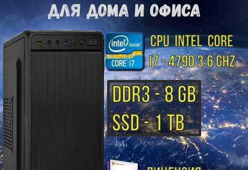 Пк Intel i7-3.6GHz,RAM-8,SSD-1Tb,HDvideo Win10Pro