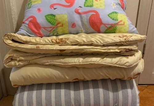 Спальный комплект одеяло, подушка, матрас ватный