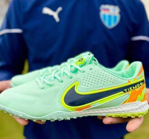 Сороконожки Nike Tiempo Legend 9 Light Green&Orange