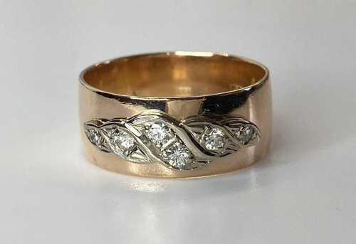 Золотое кольцо с бриллиантами 583 проба СССР