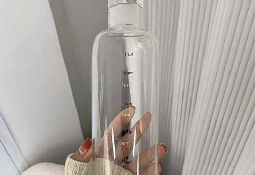 Бутылка стеклянная прозрачная для воды, молока