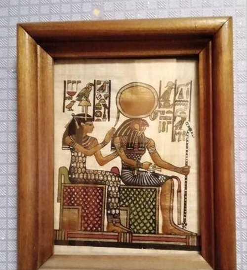 Египетский папирус в деревянной раме