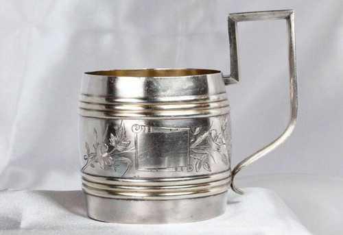 Серебряная кружка бочонок, 84 проба, 1899-1908