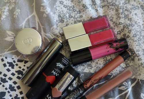 Dior, Clinique,Huda,NYX,Mac помады