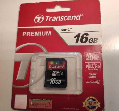 Карта памяти 16 gb Transcend новая