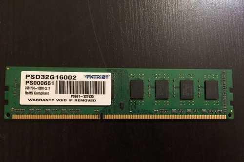 Оперативная память Patriot DDR3 2GB
