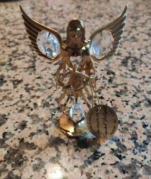 Статуэтка Ангел, 24к золото, кристаллы Swarovski