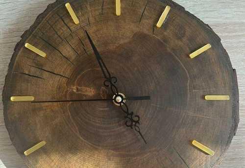 Часы деревянные настенные из натурального дерева