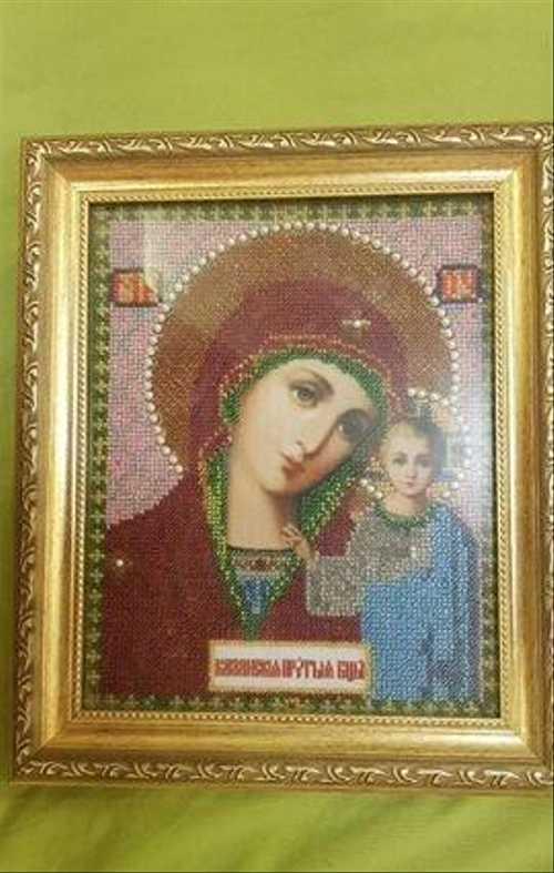 Икона из бисера Казанская Божья Матерь