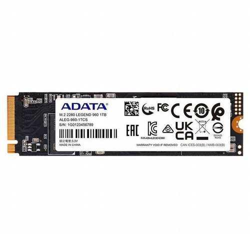 Твердотельный накопитель SSD A-Data PCI-E 4.0 x4 1Tb aleg-960-1TCS