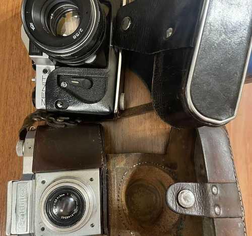 Лот Praktiflex Tessar 1:3,5 и Zenit EM helios-44m