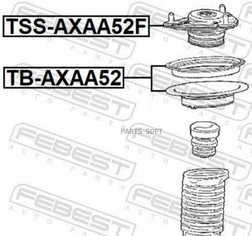 Подшипник опоры переднего амортизатора TB-axaa52 T