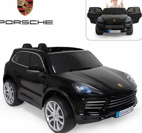 Детский электромобиль porsche cayenne S 12V - JJ2128-black-paint