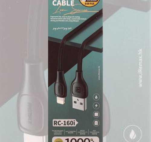 USB Кабель для Apple/iPhone RC-160, 1.5А, 1м. Черн