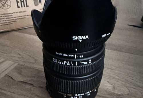 Объектив Sigma 17-70 f2.8-4 macro hsm Canon