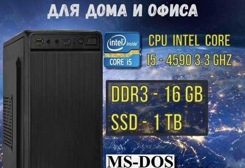 Пк Intel i5-3.3GHz,RAM-16,SSD-1Tb,HDvideo,DOS