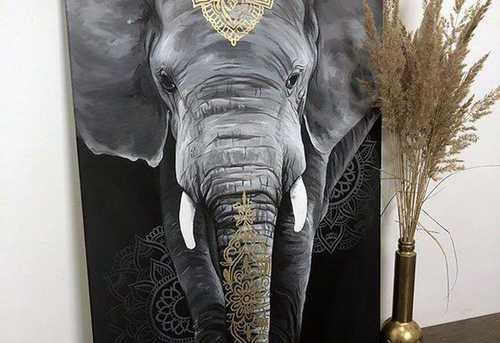 Картина маслом Индийский слон Картины в интерьере