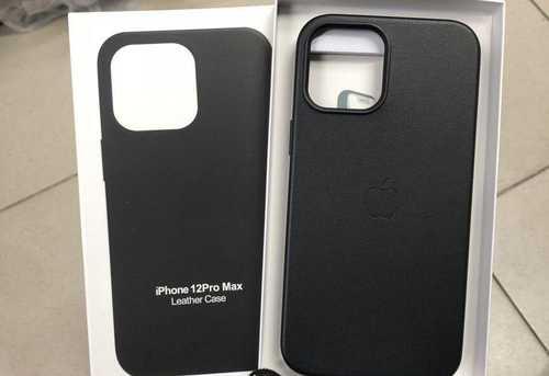 Чехол на iPhone 12 Pro Max Leather Case чёрный