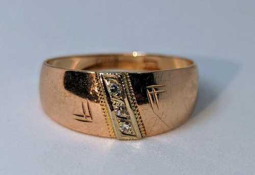 Золотое кольцо чалма с бриллиантами 18 размер