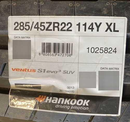 Hankook Ventus S1 Evo3 SUV K127A 285/45 R22