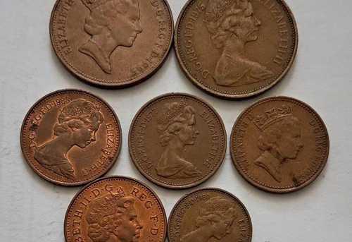 1,2 пенса Монеты Британии, Елизавета 2 разных лет