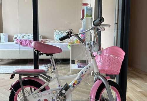 Детский велосипед розовый 12 диаметр