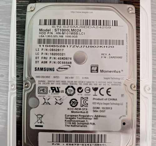 Жесткий диск для ноутбука 1000 GB samsung