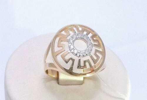 Золотое кольцо из красного золота 585 пробы, круг