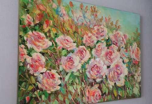 Картина маслом на холсте Цветы розы