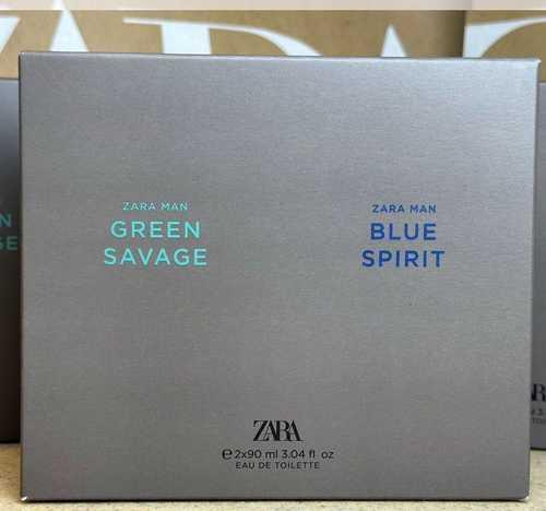 Zara green savage   blue spirit 2*90 мл набор