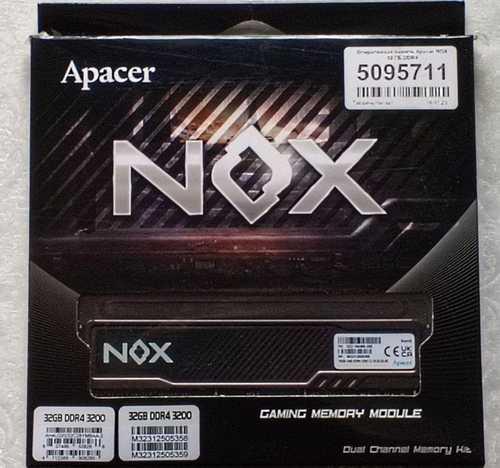 Apacer Nox 32gb cl16 3200Mhz DDR4 (гарантия)