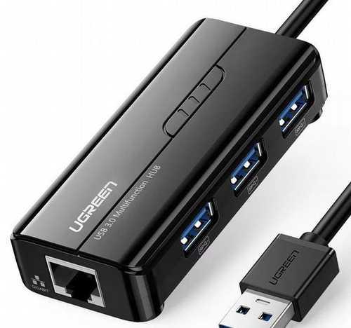 Адаптер Ugreen 20265 (usb хаб+ethernet)