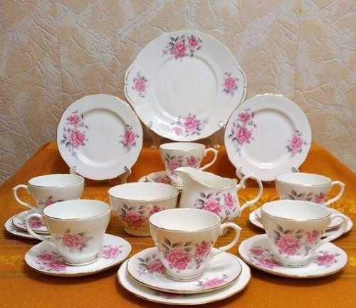 Чайный комплект "Прелестная роза", Англия, 1960-70