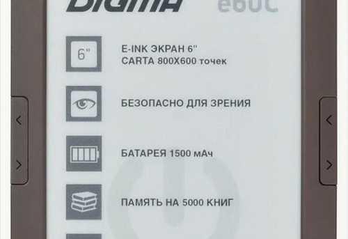 Электронная книга Digma E60C 6" E-Ink HD