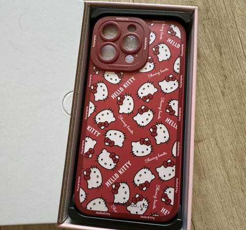 Чехол красный iPhone 15 pro max hello kitty