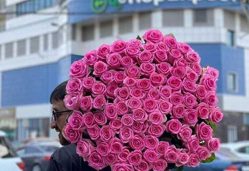Розовые розы цветы доставка букеты 15 21 25 31 35