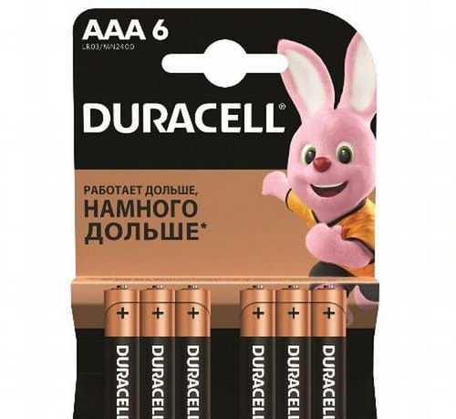Батарея Duracell LR3(AAA) 6 шт