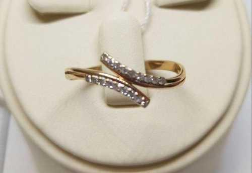 Золотое кольцо с бриллиантами 585 размер 17,5