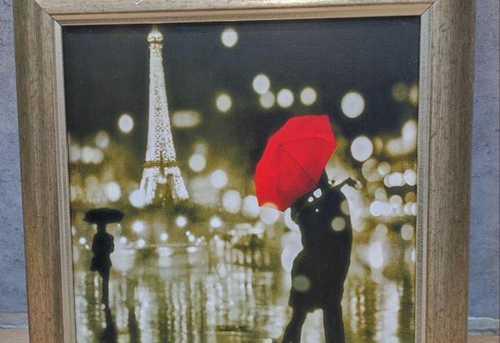 Картина в рамке "поцелуй в Париже"