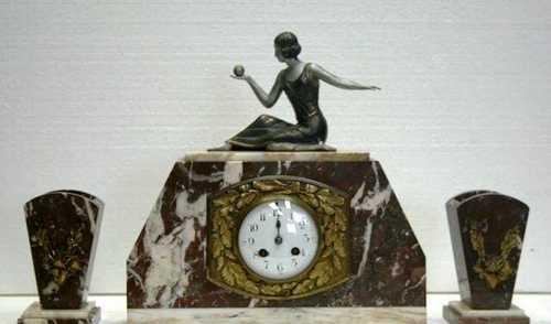 Каминные часы.(Гарнитур) Франция.1920- е гг