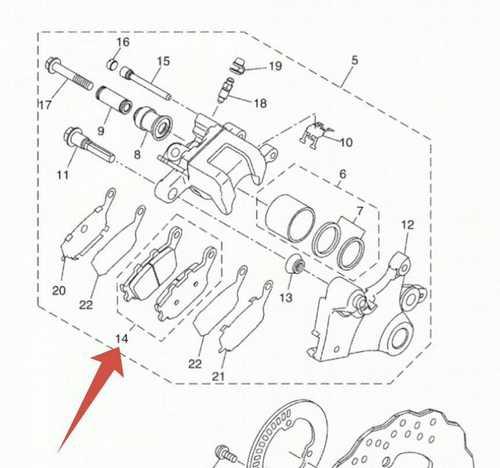 Тормозные колодки задние Yamaha 5VX-25806-00-00