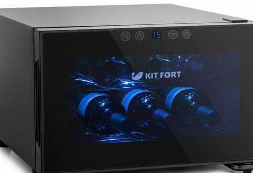 Винный шкаф Kitfort KT- 2403 Черный с подсветкой