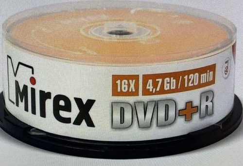 Диски DVD+R Mirex Cake box 25