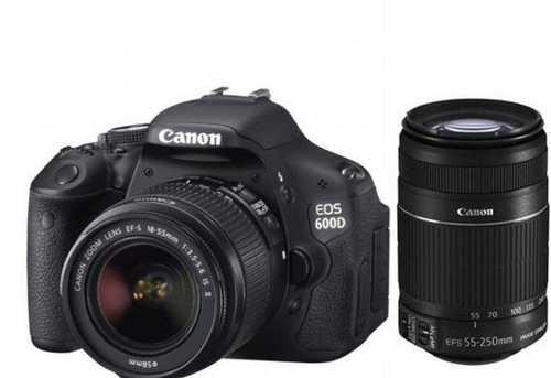 Зеркальный фотоаппарат Canon EOS 600D с 2 объектив